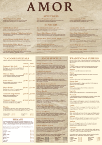 Food Menu – Amor